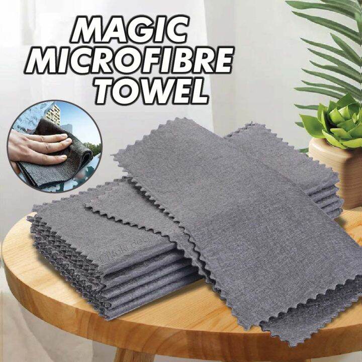 Magic Microfiber Cloth Glass Cleaning Mirror Car Wash Towel Kain Magic ...
