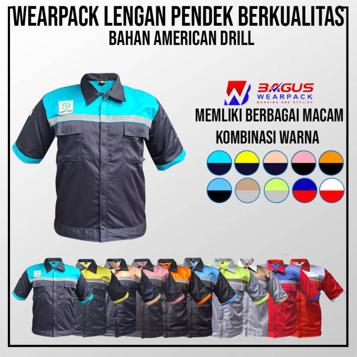 BAJU KERJA PROYEK LENGAN PENDEK BAJU SERAGAM KERJA LAPANGAN MODEL ...