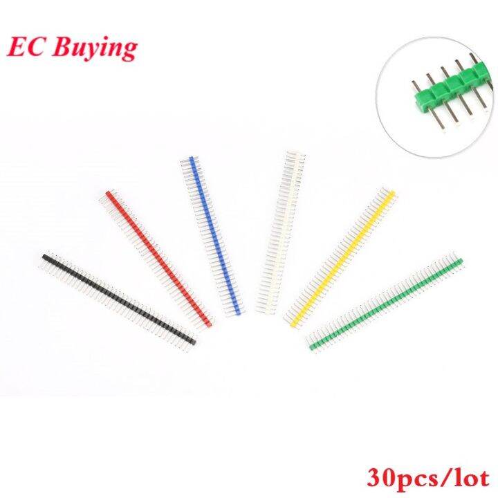 30Pcs 40 Pin 1X40แถวเดียวชาย2.54 Breakable Pin Header Strip Connector ...