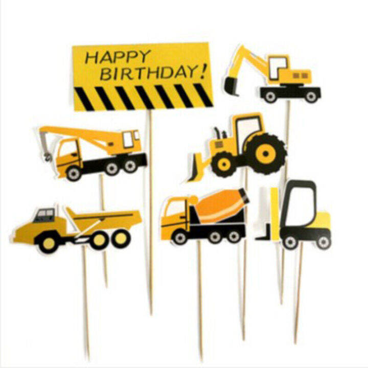 Cake Topper Happy Birthday Excavator | Lazada Indonesia
