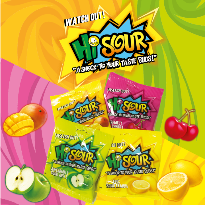 HI SOUR Sour Mango 🥭 x 4 Pouch - A Shocking Sour Candies | Lazada