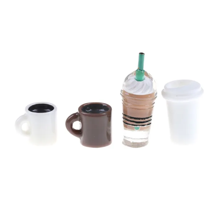 4ชิ้นชุดบ้านตุ๊กตาจิ๋ว Icy Top กาแฟมอคค่าถ้วยขนาดแบบจำลอง | Lazada.co.th