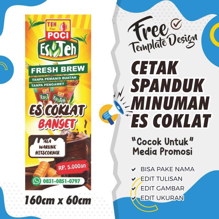 Cetak Spanduk Banner minuman es coklat Custom 160x60 | Lazada Indonesia