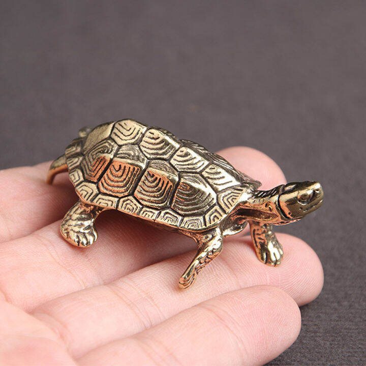HONG Retro Brass Longevity Tortoise Desktop Ornaments Copper Animal ...
