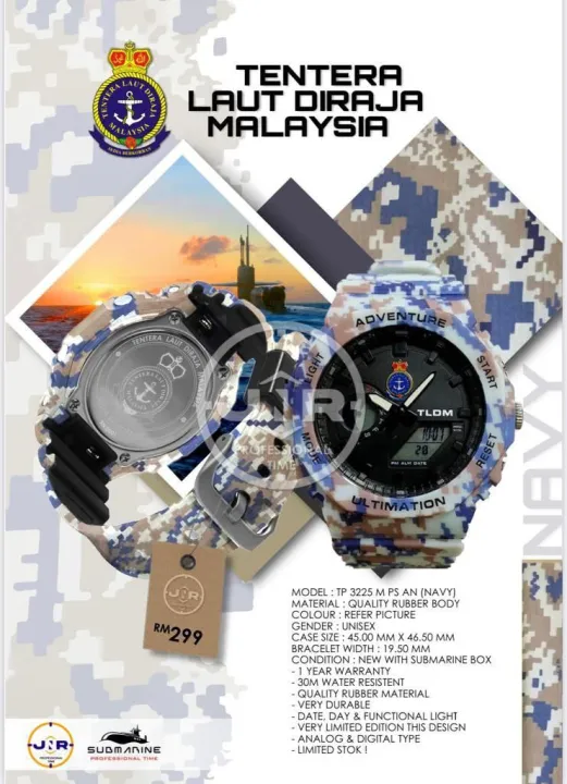 ORIGINAL NAVY JAM SUBMARINE TLDM TP3225 Tentera Laut Diraja Malaysia ...