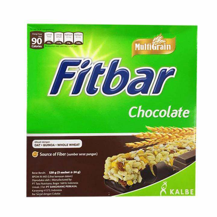 Kalbe Fitbar Crispy Rice Bar, Chocolate, 5 Packs x 24 grams | Lazada PH