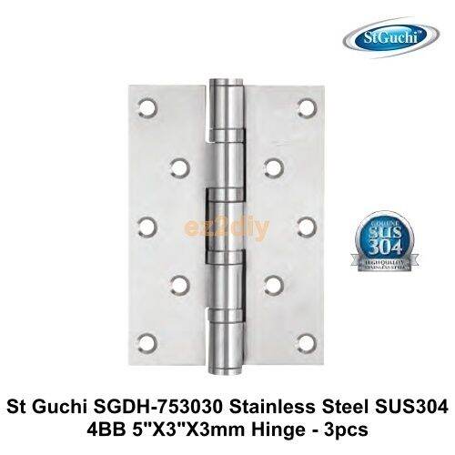 St Guchi SGDH-753030 Stainless Steel SUS304 4BB 5'X3'X3mm Hinge - 3pcs ...