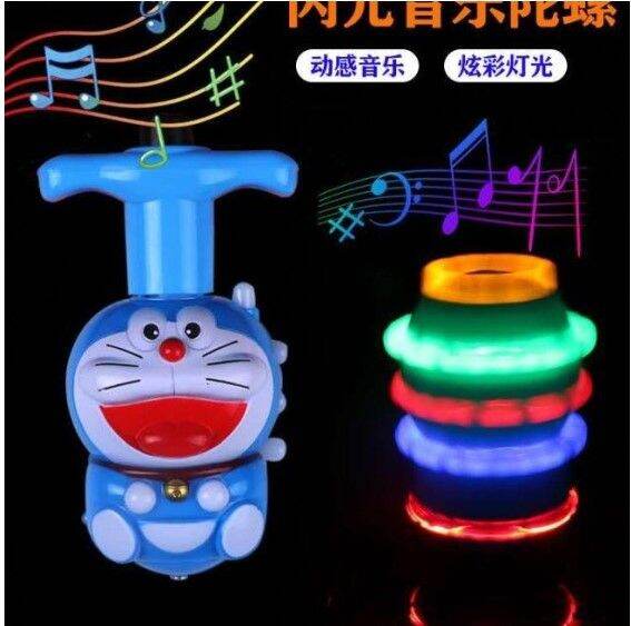 Mainan Gasing Doraemonn Lampu LED + Music Mainan anak Gangsing Putar ...