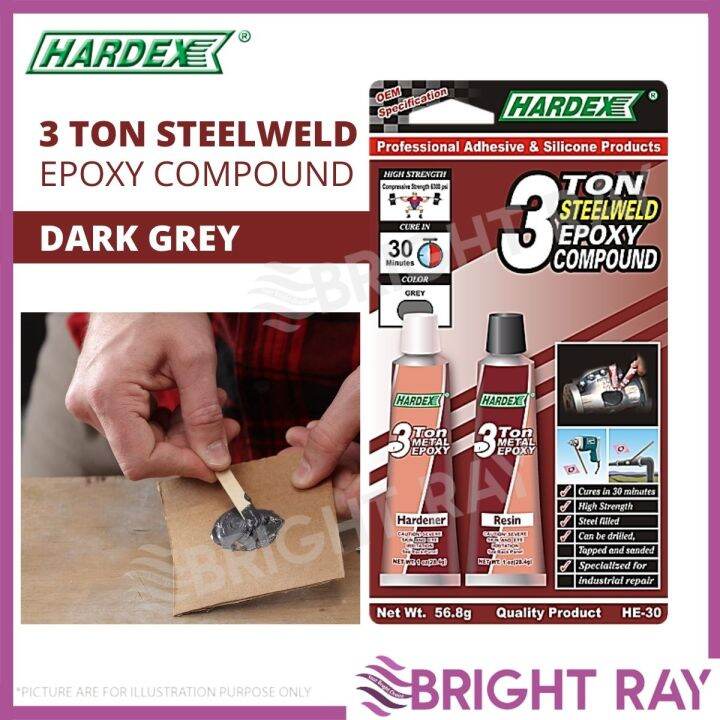 HARDEX 3 Ton Steelweld Epoxy Compound 56.8g (HE-30) Steel Repair Tank ...