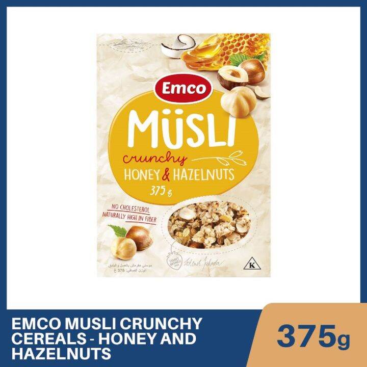 EMCO MUSLI Crunchy Cereals Honey and Hazelnuts 375g | Lazada PH