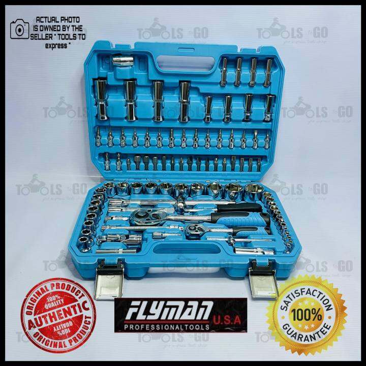 Flyman 94 Pcs. 1/2 + 1/4 Drive Socket Set | Lazada PH