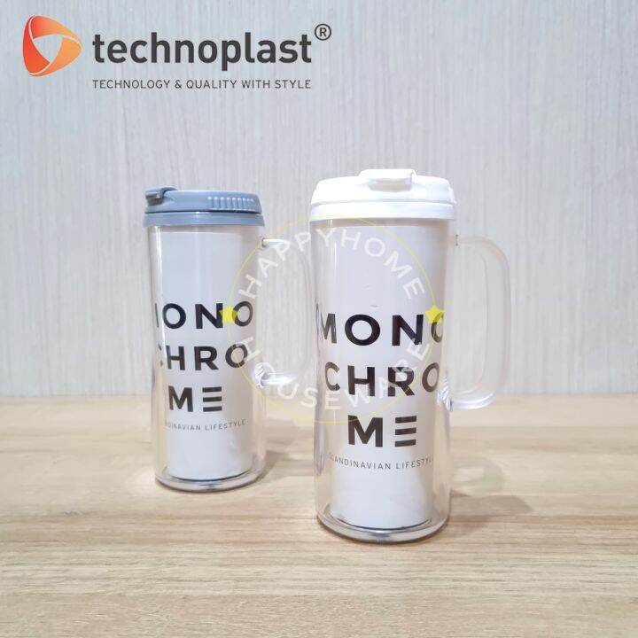 TECHNOPLAST Monochrome Double wall Tumbler / Gelas Botol Minum 370ml | Lazada Indonesia