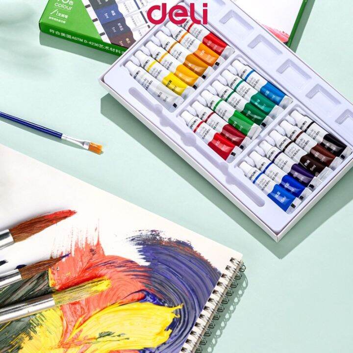Deli 5ml acrylic paint 73913/73914/73915 12/18/24 colors | Lazada PH