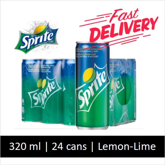 Sprite Sparkling Lemon-Lime 320ml x 24 can #Promotion | Lazada