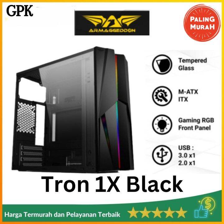 Casing PC Armaggeddon Tron 1X With LED RGB Strip - Hitam | Lazada Indonesia