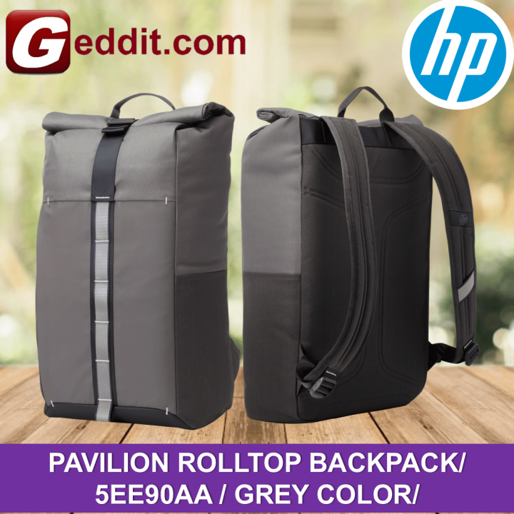 HP PAVILION ROLLTOP GREY BACKPACK (5EE90AA) | Lazada