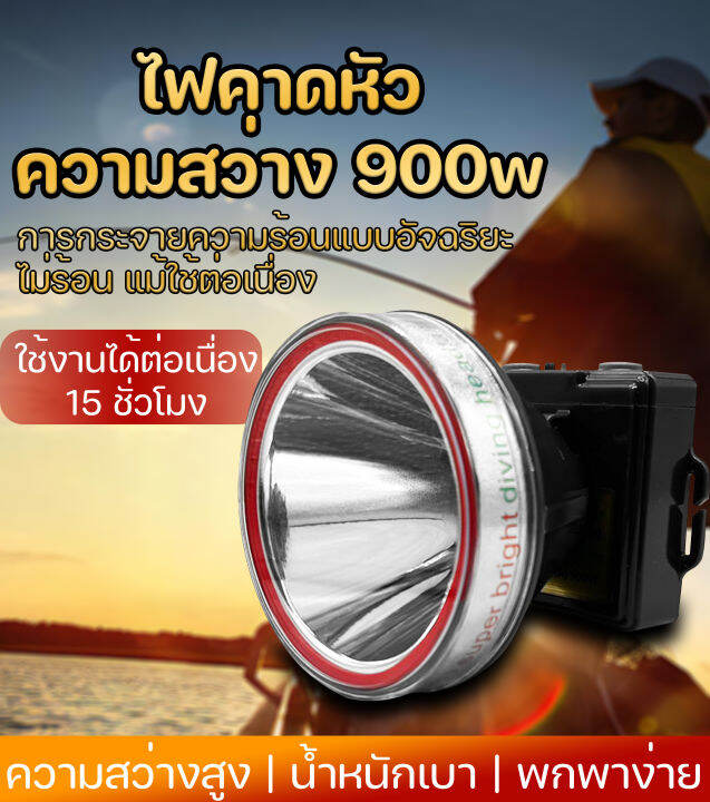 VJP-209ไฟหน้า LED สว่างมาก ไฟหน้าออกแบบกันน้ำ ไฟหน้าแบตเตอรี่ยาวนาน 900W ไฟฉายกำลังสูง ไฟหน้า ...