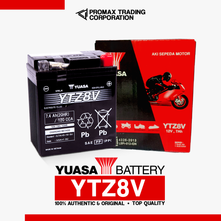 YUASA MOTORCYCLE BATTERY YTZ8V MADE IN VIETNAM | Lazada PH