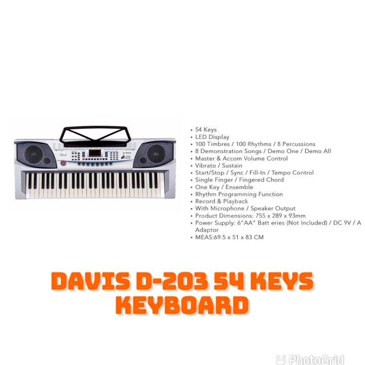 DAVIS D-203 54 KEYS KEYBOARD | Lazada PH