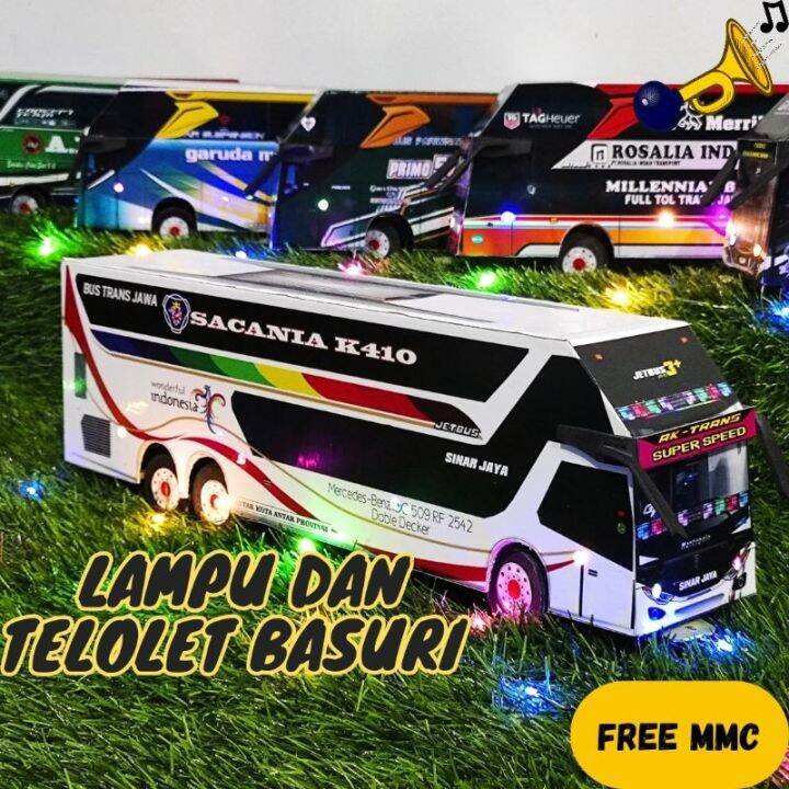 Mainan Bus AKAP Telolet Basuri dengan Lampu Bis Sinar Jaya | Lazada ...