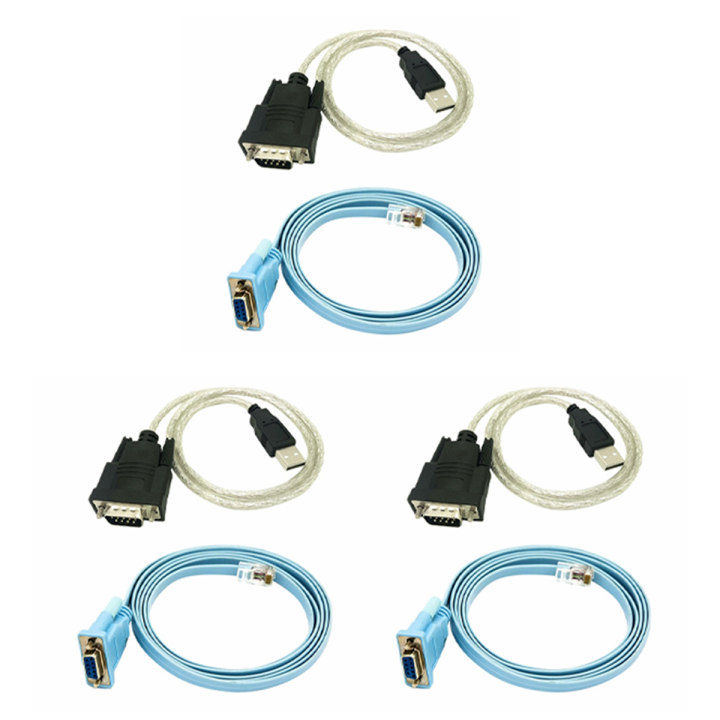 3X RJ45 Network Cable Serial Cable Rj45 to DB9 and RS232 to USB (2 in 1 ...