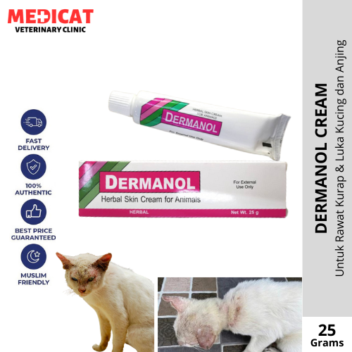 Dermanol Cream - Ubat Krim Fungus Kurap & Luka untuk Kucing dan Anjing ...