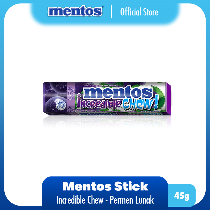 Mentos Incredible Chew Grape 900g - Permen Karet Rasa Anggur (1 stick ...