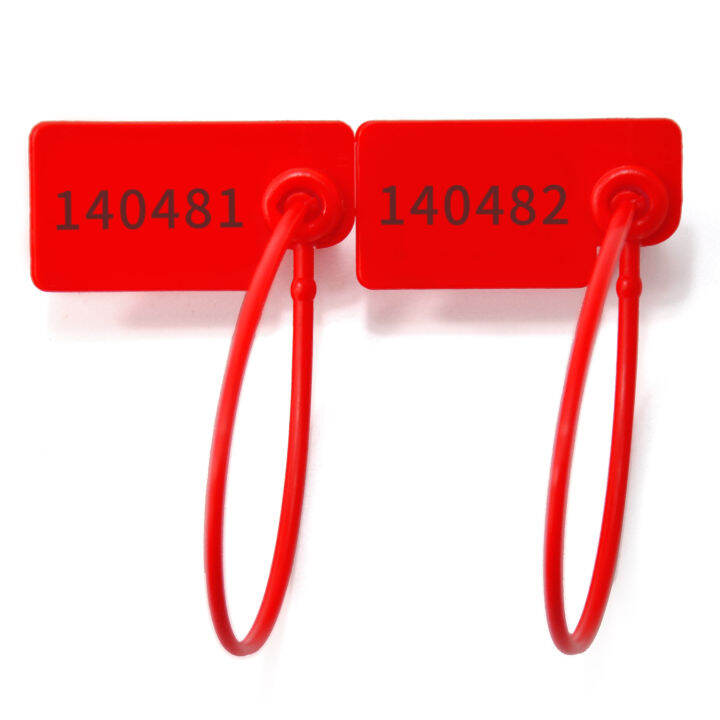 100PCS Serial Numbered Seal Tags Plastic Tamper Proof Seals Disposable ...