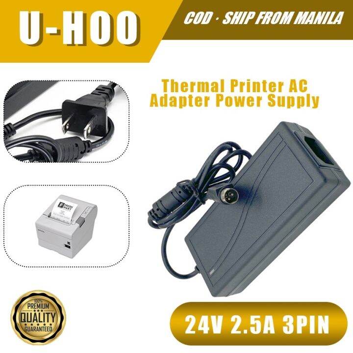 24V 2.5A 3pin Thermal printer AC Adapter Power Supply US plugs for NCR ...