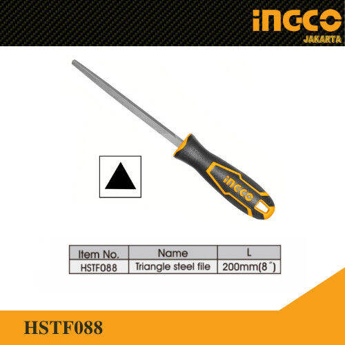 Kikir Besi Segitiga (200mm/8") Triangle Steel File INGCO HSTF088 ...