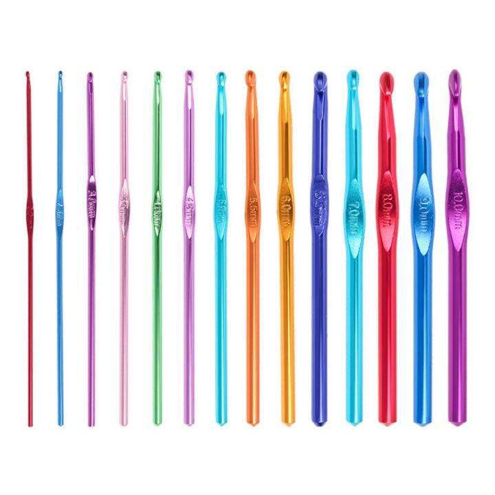 Jarum Kait Aluminum (2.0-10.0mm)/Aluminum Crochet Hook (2.0mm-10.0mm ...