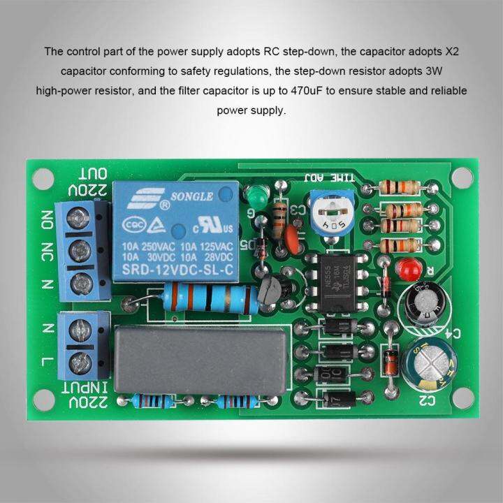 【Hot sale】220V Relay Board Timer Relay Delay Switch Module Input/Output Delay Off Switch Module ...