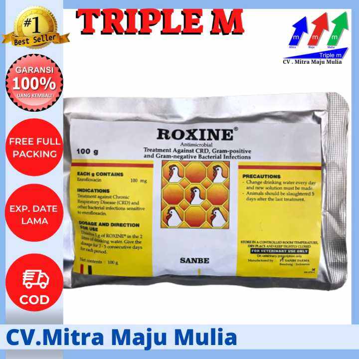 Roxine 100gram TRIPLE M Serbuk Antibiotik Ayam Broiler Layer CRD ...