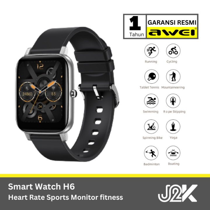 AWEI Jam Pintar Heart Rate Sports Smartwatch Fitness Tracker H6 ...