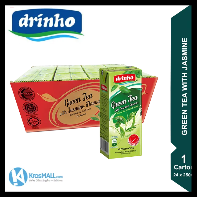Drinho Green Tea with Jasmine Flavour Drink 1 Carton (24 x 250ml) | Lazada