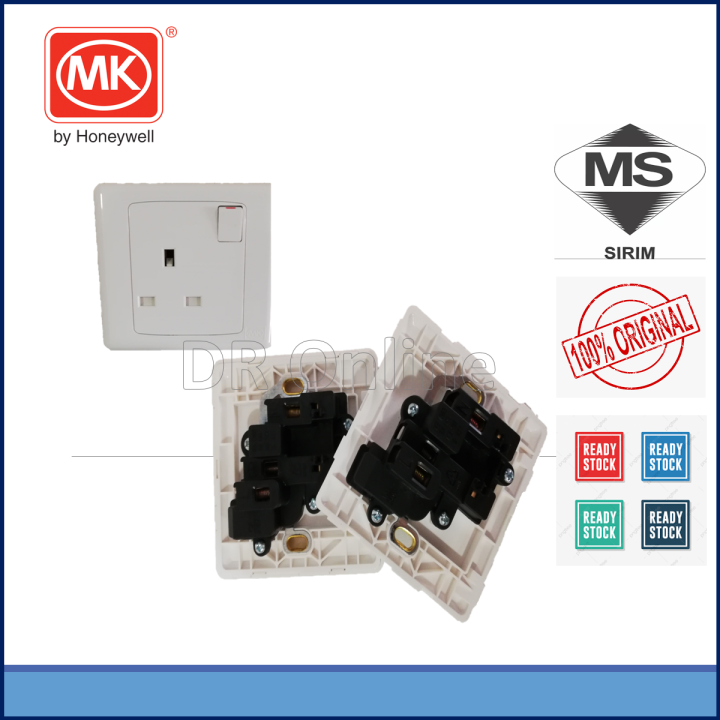 MK PVC 1GANG 13A SINGLE SWITCH SOCKET OUTLET, (E2757-SR-WHI) | Lazada