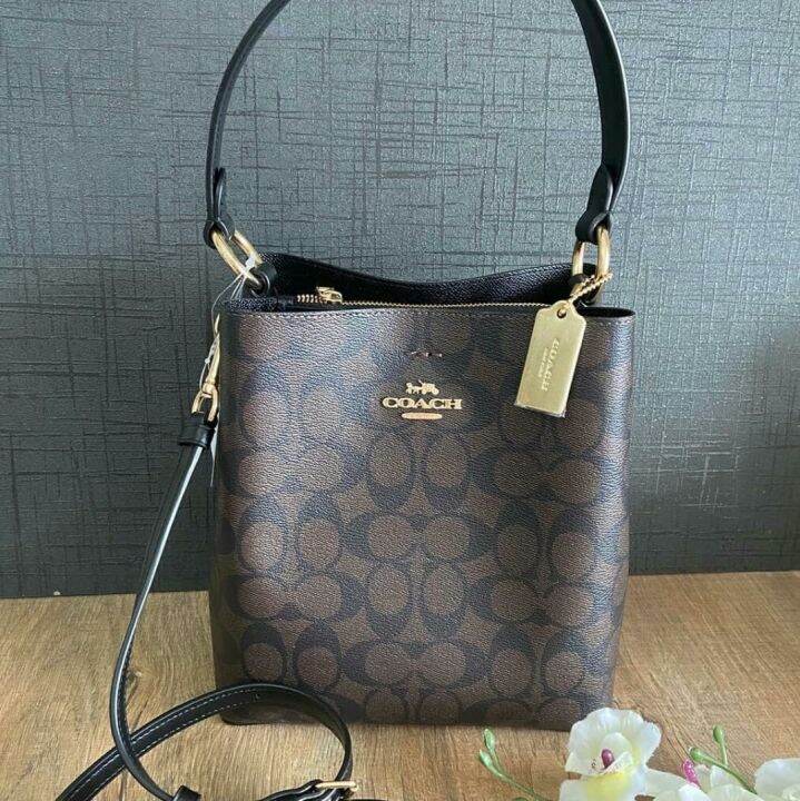 Original Coach 2312 Small Town Bucket Bag in Brown Signature Coated ...