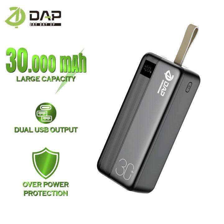 DAP PowerBank 30.000mAh D-PD365 / PD 65W Dual Input/Output Type C PD Charge / USB 3.0 QC ...