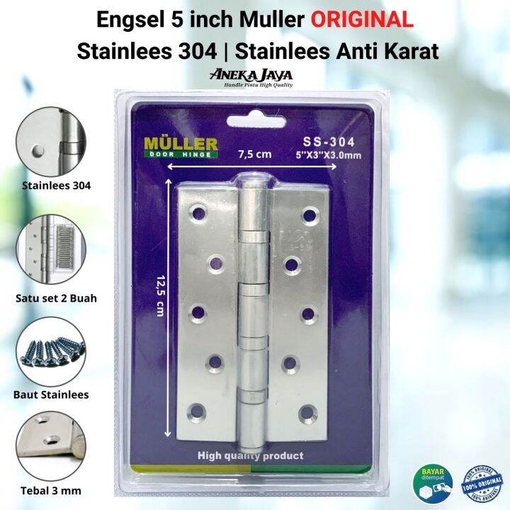 Engsel 3 inch , 4 inch , 5 inch Muller Stainlees 304 ORIGINAL /Engsel ...