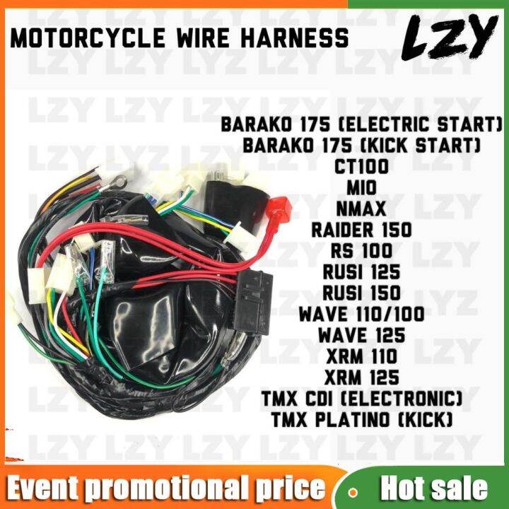 Wire Harness for WAVE XRM BARAKO BC175 TMX RAIDER R150 BAJAJ CT100 MIO ...