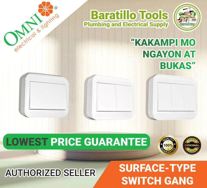 OMNI Surface Type Switch Gang 10A WSS-201, WSS-202 & WSS-203 | Lazada PH