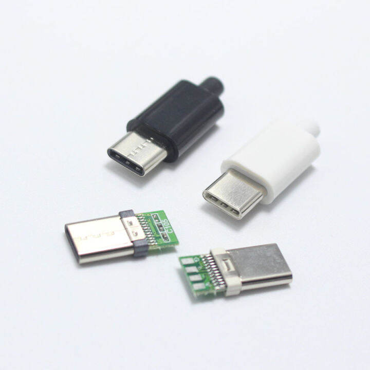 (5ชุด) USB C USB Male Plug Connector Plastic Cover DIY Type C ยูเอสบี ...