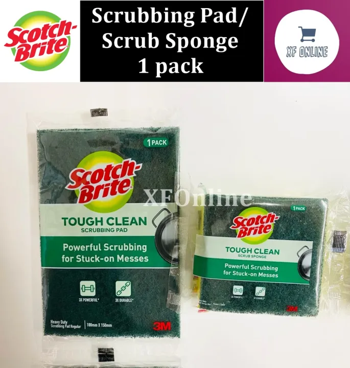 Scotch Brite Tough Clean Scrub Sponge/ Scrubbing Pad (1 pack) SCOTCH ...