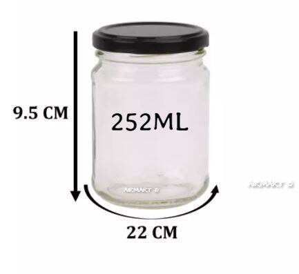 [🇲🇾 SHIP IN 24 HRS] Air Tight Round Glass Jar 252ml Bottle Jam Spices Balang Kaca Rempah Sambal ...