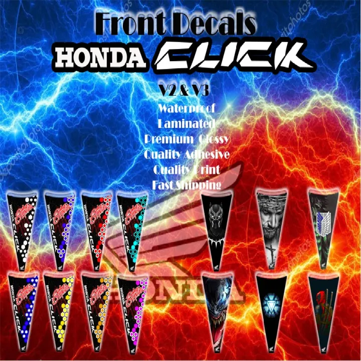 Honda Click V2/V3 Front Stickers / Click Front Decals / Click ...