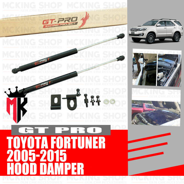 Toyota Fortuner 2005-2015 GT-Pro Hood Damper Shock Kit (Black) | Lazada PH