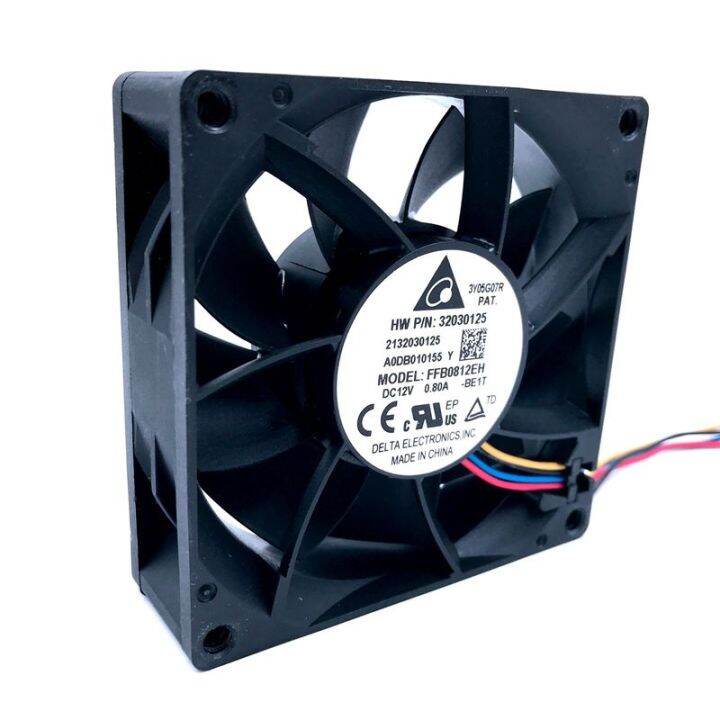 80mm PWM Cooling Fan 8cm FFB0812EH 80x80x25mm 12V 0.80A 6200RPM High ...