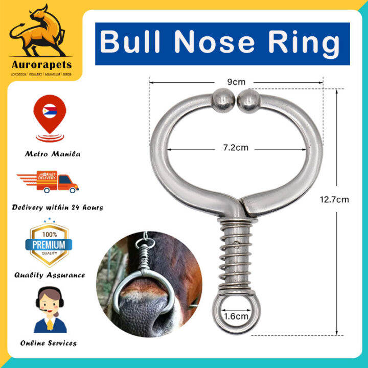 1 2 5Pcs Metal Bull Cow Cattle Nose Ring Spring Traction Ring cattle ...
