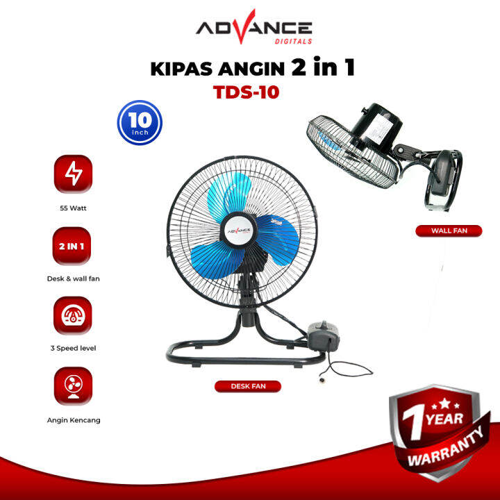 Advance TDS-10 Kipas Angin Dinding Meja 10 Inch Hemat Listrik Kipas | Lazada Indonesia
