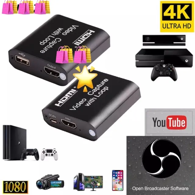 ลดราคา 1080P 4K HDMI Video Capture อุปกรณ์ HDMI USB 2.0 Video Capture ...